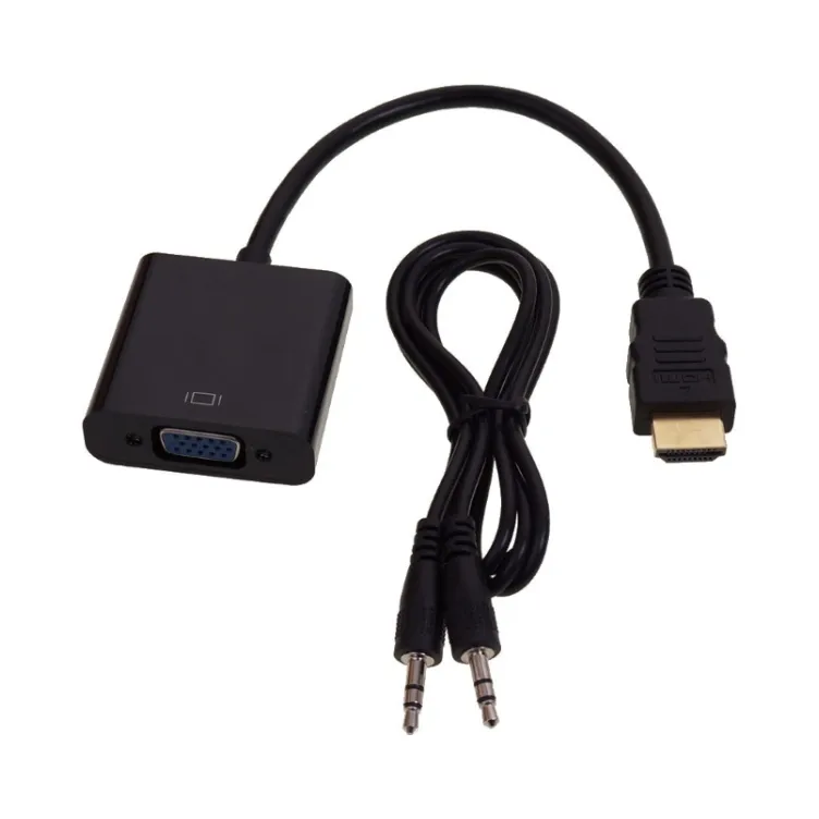 Adapter-konvertor HDMI (M) - VGA (F) + Audio kabl 3.5mm crni