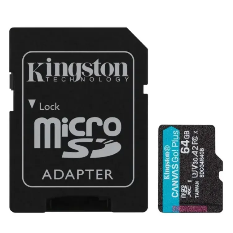 Micro SD Kingston 64GB Canvas Go Plus SDCG4/64GB +adapter
