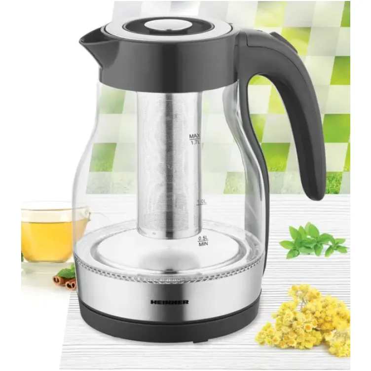 Električno kuvalo HEINNER HEK-TF2200GBK 1,7l/2200W/filter za čaj/inox