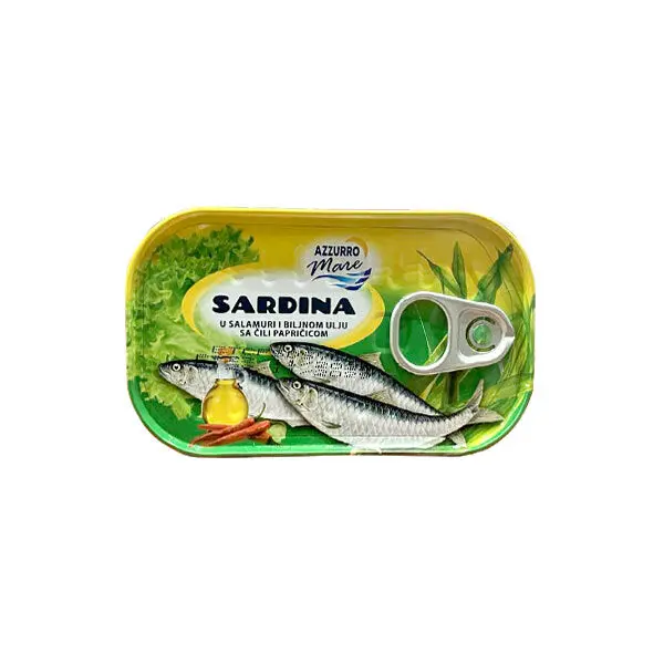 Azzurro Mare Sardina u biljnom ulju sa čili paprikom, 125 g