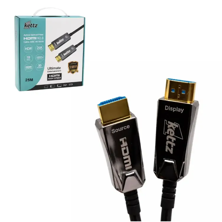 Kettz KT-AOHK25 HDMI Aktivni Optički Kabl 2.0 AOC 4K 60Hz – 25m
