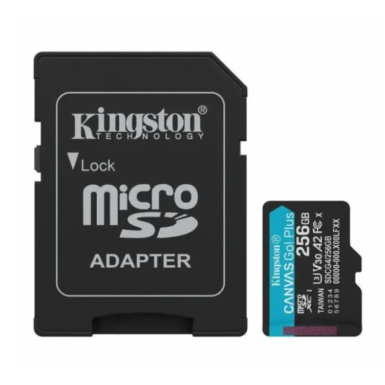 Micro SD Kingston 256B Canvas Go Plus SDCG4/256GB +adapter