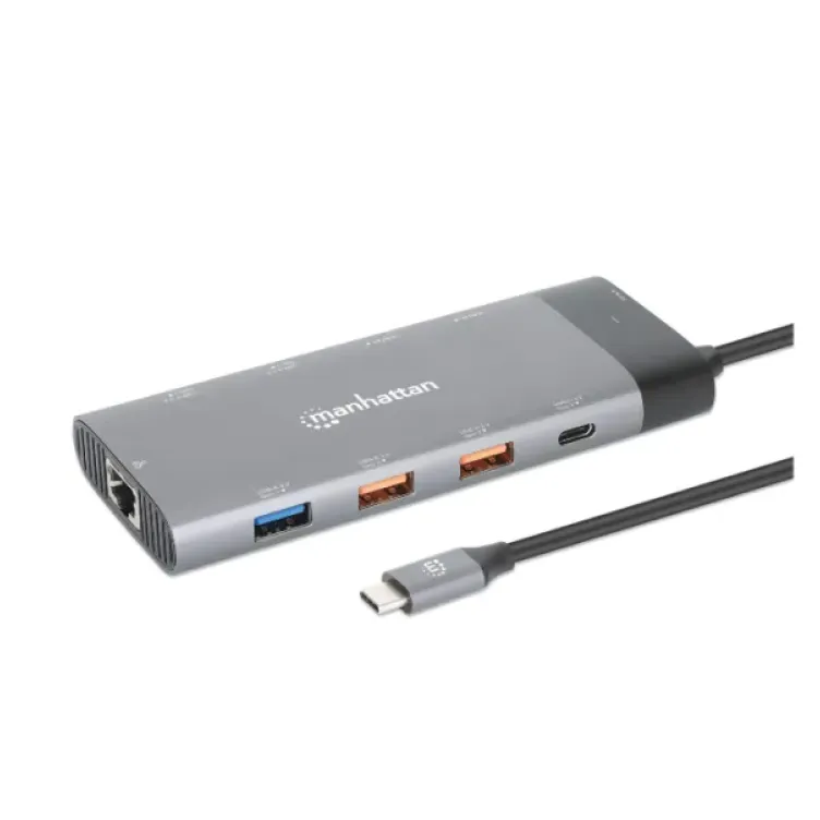 Docking station Manhattan 130714 10in1 USB-C - 2xHDMI/5xUSB/LAN/PD 100W
