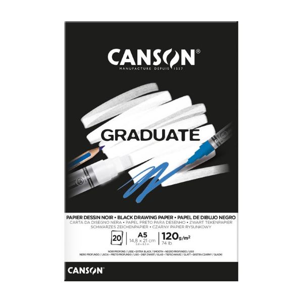 Canson BL.A5 GRAD.BLACK 20S 120g