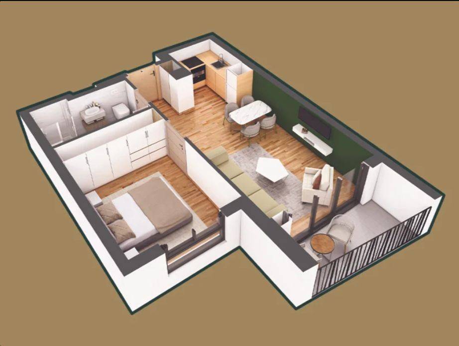 Dvosobni stan 46 m², Centar 1, Subotica