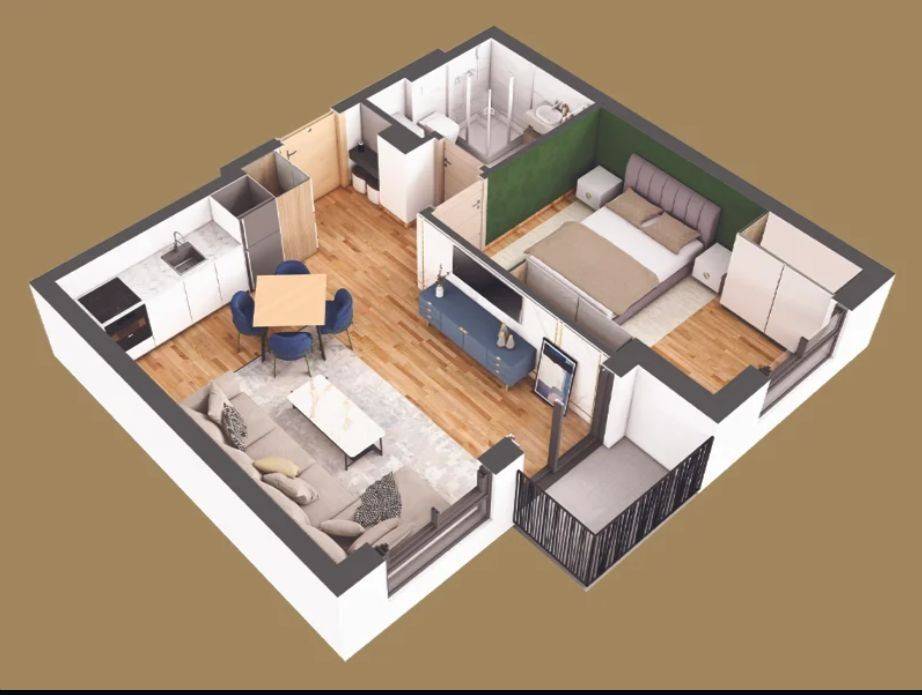 Dvosobni stan 47 m², Centar 1, Subotica
