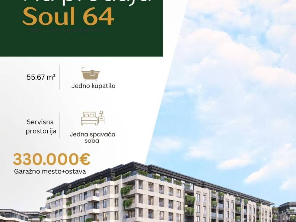 Dvosobni stan šesti sprat, Dorćol, Beograd