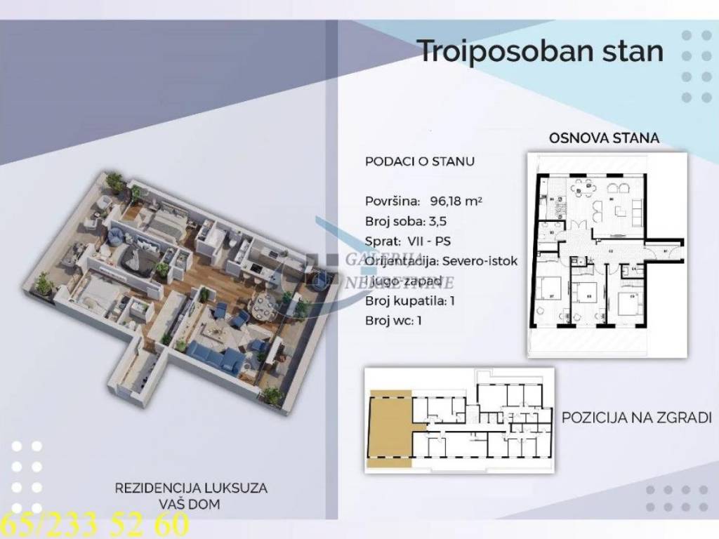 Trosobni stan Dimitrija Tucovića, Mali Mokri Lug - Zvezdara, Beograd