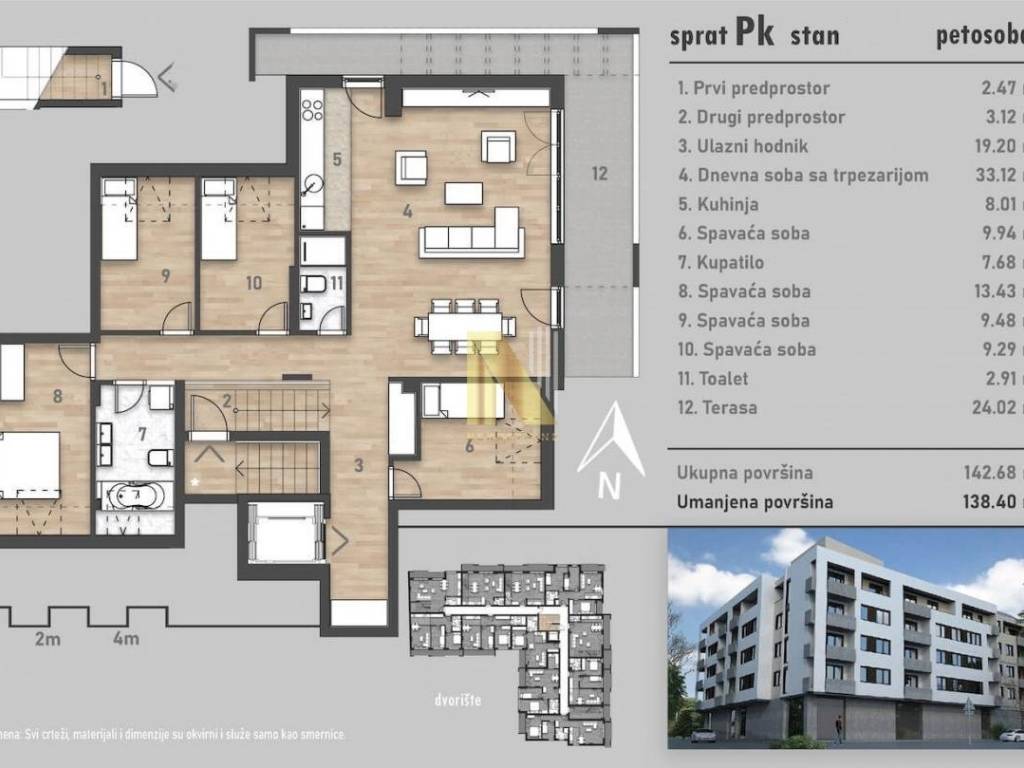 Stan u dobrom stanju, četvrti sprat, Salajka, Novi Sad