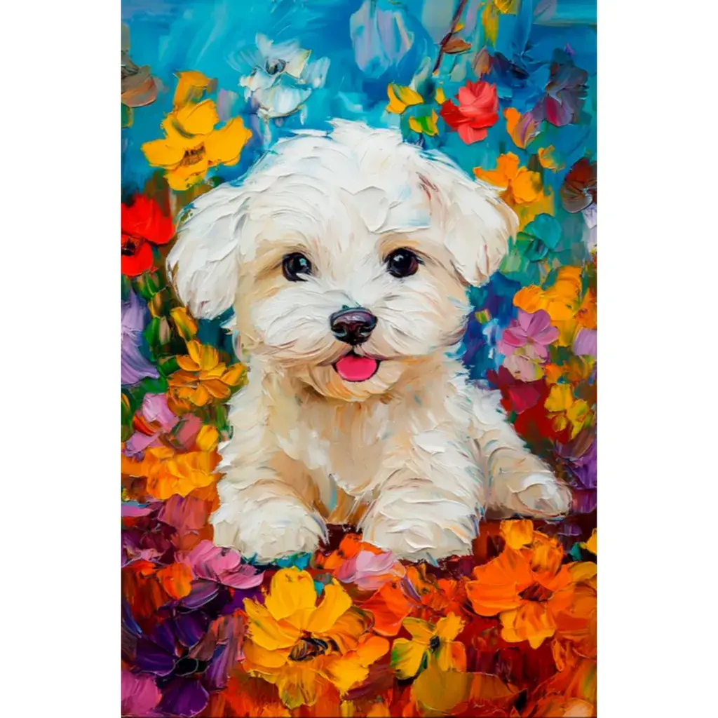Slika po brojevima Beli pas, 20x30 cm