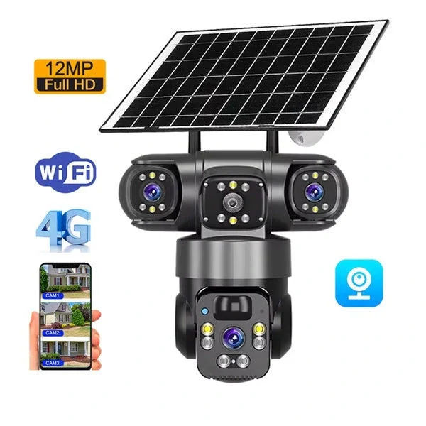 Solarna WiFi kamera sa tri sočiva