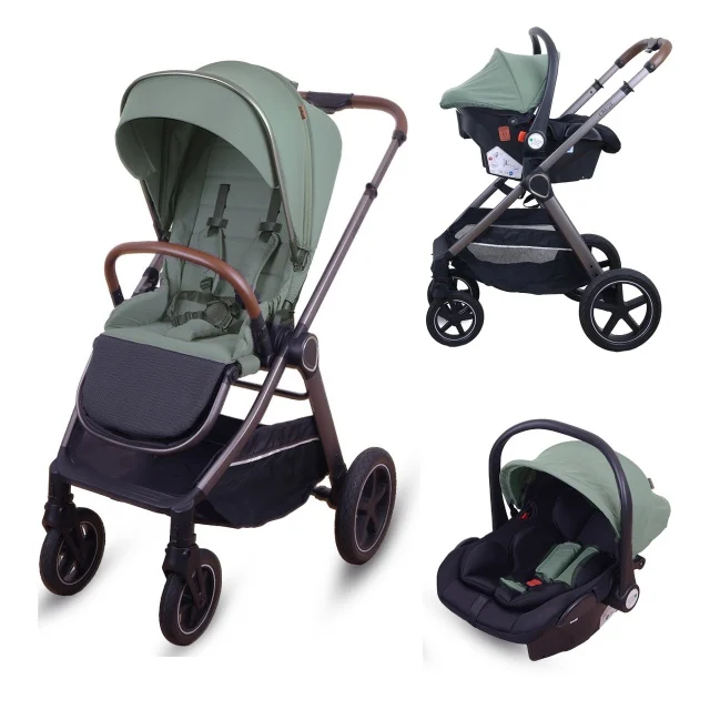 Jungle CRUZE 2u1 kolica za bebe - multifunkcionalna dečija kolica sa auto sedištem Green