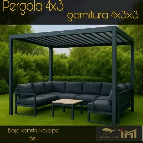 PERGOLA + BAŠTENSKA GARNITURA