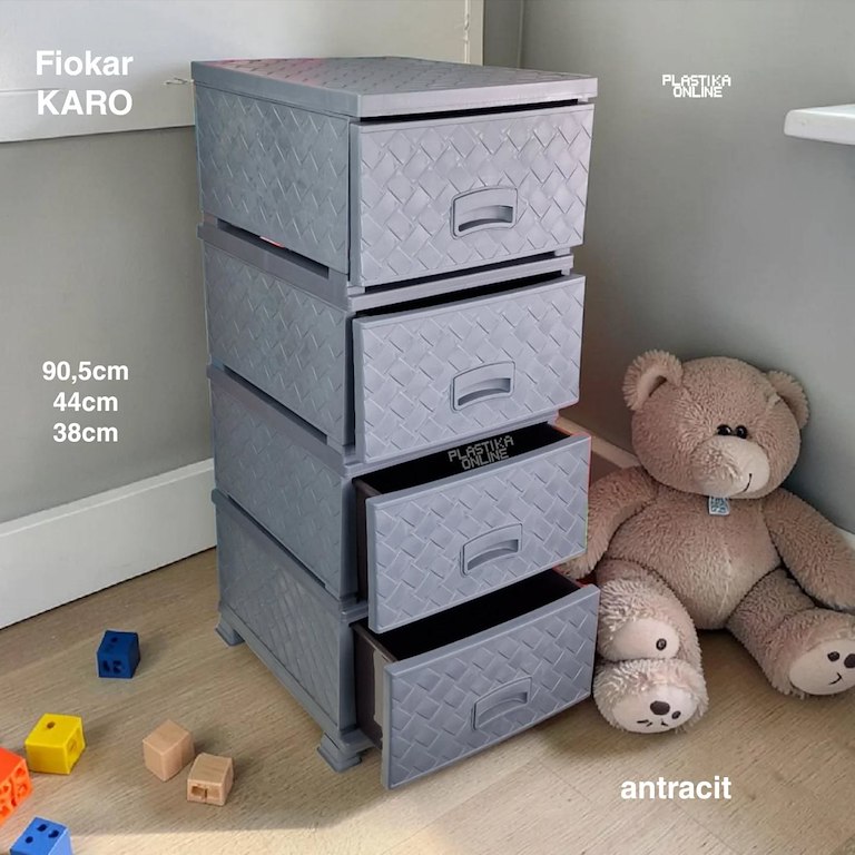 Fiokar Super raf karo 4/1 (44x38x90.5 cm) sivi