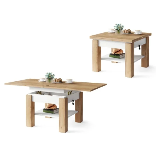 Multifunkcionalni Sto Cleo Craft Zlatno-Beli 1648