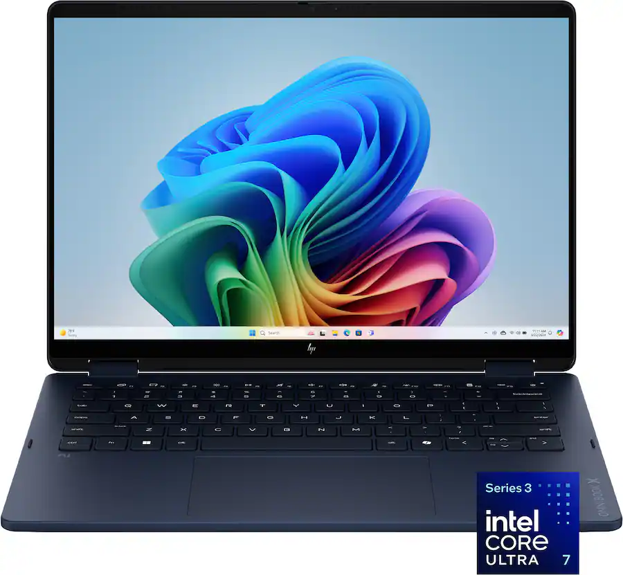 HP - OMNIBOOK X FLIP 2-IN-1 14" 2K TOUCHSCREEN LAPTOP - INTEL CORE ULTRA 7 - 24GB MEMORY - 512GB SSD - ATMOSPHERIC BLUE