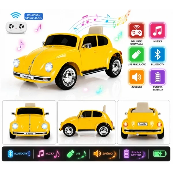Dečiji Električni Automobil Volkswagen Beetle Žuti
