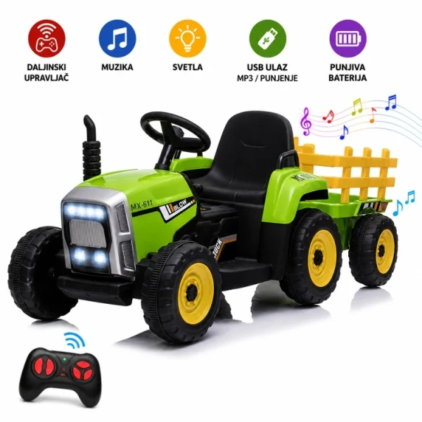 Dečiji Električni Traktor XMX611 Zeleni
