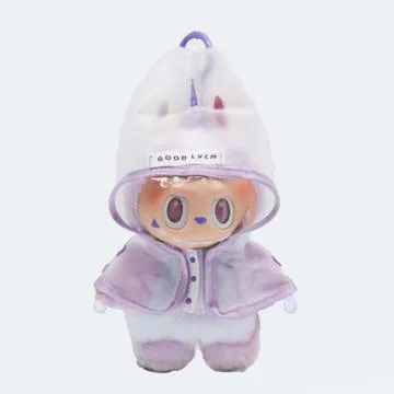 WATERPROOF HOODED RAINCOAT FOR LABUBU DOLL 17CM - PURPLE