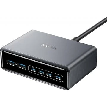 ANKER PRIME 200W DESKTOP CHARGING STATION - 4X USB-C, 2X USB-A (OPEN BOX - BULK SATISFACTORY) - BLACK