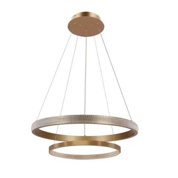 Visilica 60+40cm Zlatna 22W+34W LED Prozirni Kristali Hashim 15021
