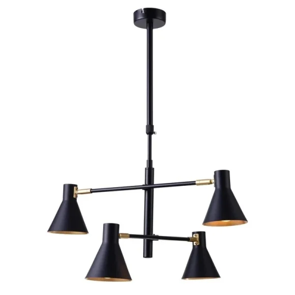 Luster Mat Crni 4x40W E14 Less 15016
