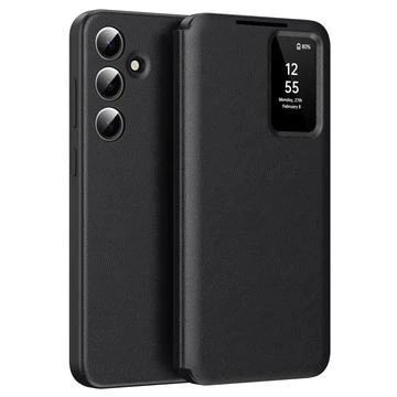 SAMSUNG GALAXY S25+ SMART CLEAR VIEW FLIP CASE WITH CARD SLOT (OPEN-BOX SATISFACTORY) - BLACK