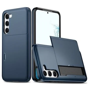 SAMSUNG GALAXY S23 5G HIBRIDNA MASKA SA KLIZNIM SLOTOM ZA KARTICU - TAMNOPLAVA