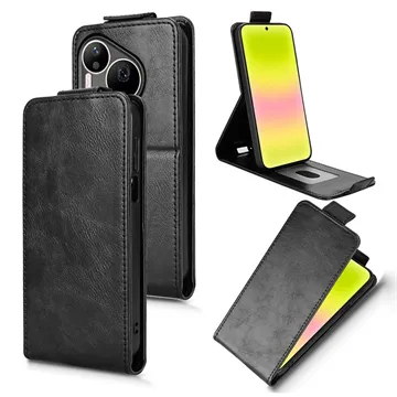 HUAWEI PURA 90 PRO VERTICAL FLIP CASE WITH STAND - BLACK