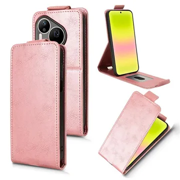 HUAWEI PURA 90 PRO VERTICAL FLIP CASE WITH STAND - ROSE GOLD