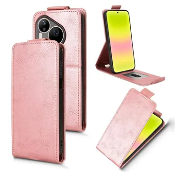 HUAWEI PURA 90 PRO MAX VERTICAL FLIP CASE WITH STAND - ROSE GOLD