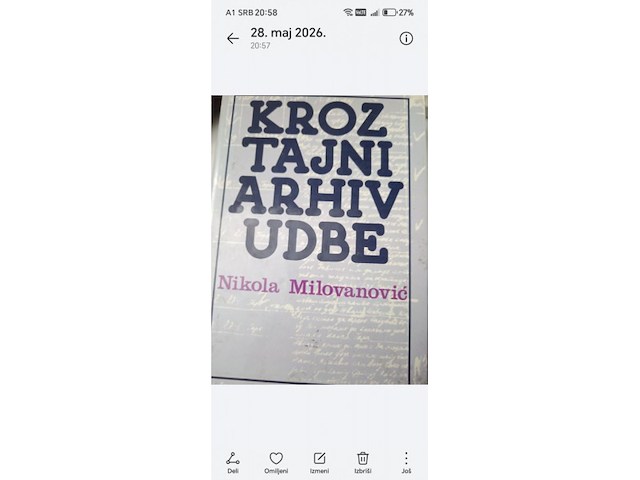 Kroz tajni arhiv UDBE,m Nikolas Milovanović