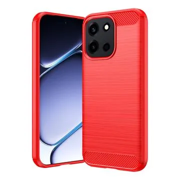 ONEPLUS NORD 6/TURBO 6/6V BRUSHED TPU CASE - CARBON FIBER - RED