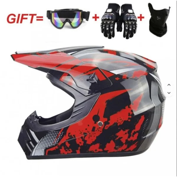 Motocross Kaciga Cross Red L