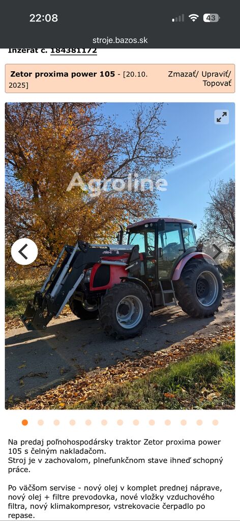 Zetor Proxima 105 power traktor točkaš