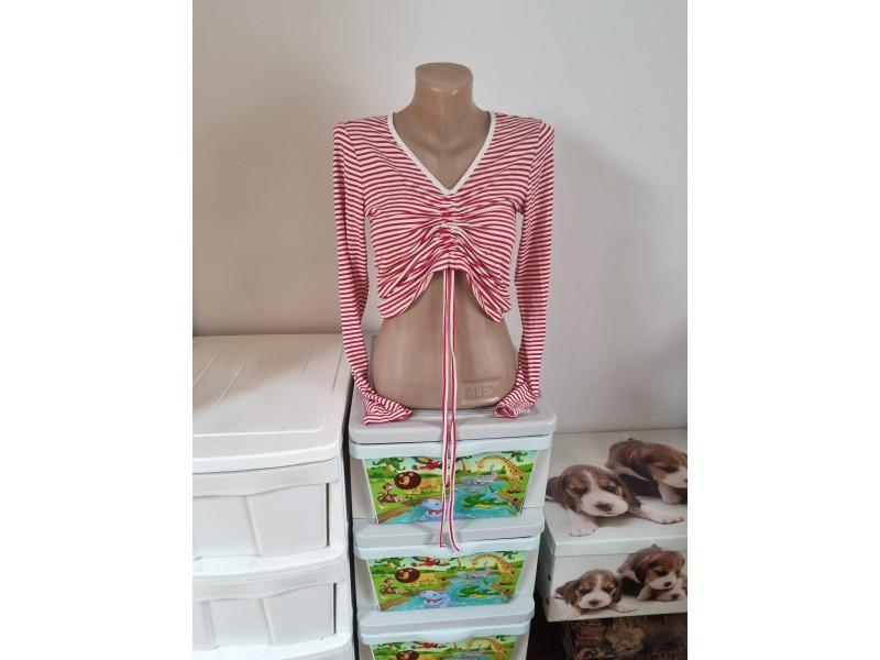 C&A clockhouse prugasta crop bluza S-M