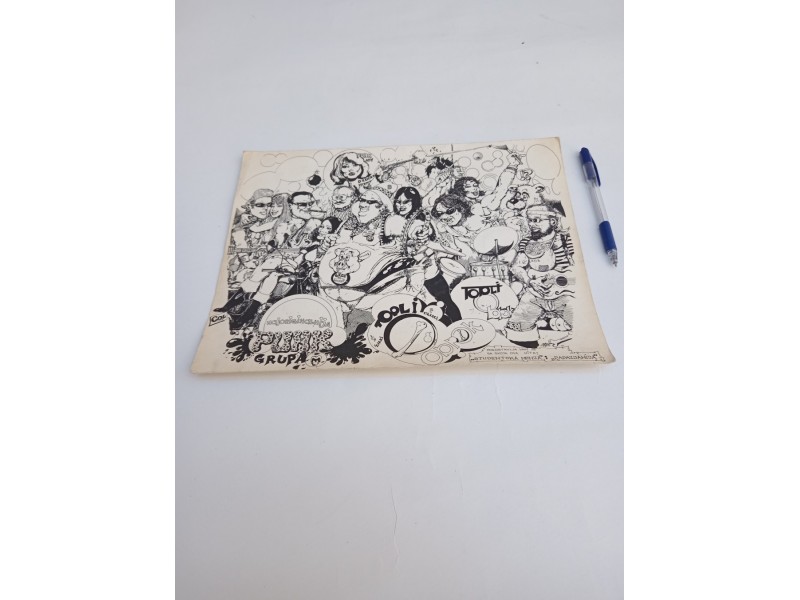 PUNK GRUPA TOPLI OBROK ORIGINALNI CRTEZ KARIKATURA