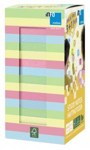 Samolepljivi color mix pack 75x75, KOCKA 400 listova, 3+1 gratis Info Notes