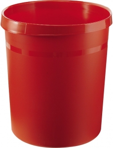 Korpa za otpatke 18l, okrugla plastična crvena Han