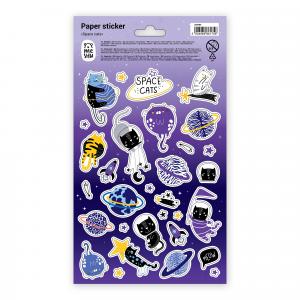 Stikeri decor 120 x 210 mm, 31 stiker "Space Cats" 1/1 MESHU