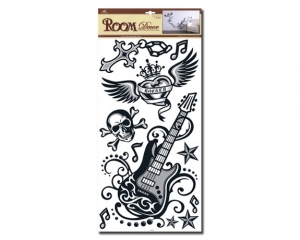 Zidna dekoracija 60x30 cm Rok gitara crno-belo StarPak