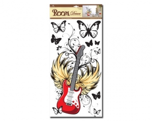 Zidna dekoracija 60x30 cm Rok gitara crno-crveno StarPak