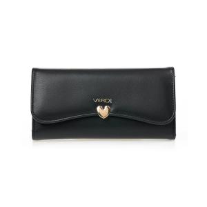 Novčanik ženski sa kopcom u obliku srca 1440, 20×4×11 cm crna Verde