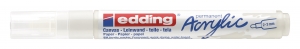 Akrilni marker E-5100 medium 2-3mm obli vrh bela Edding