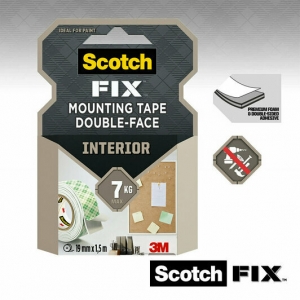 Traka za montažu Scotch INTERIOR, 19mm x1,5m Scotch