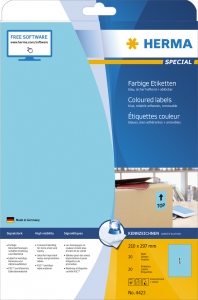 Etikete 210X297 A4/1 1/20 plava Herma