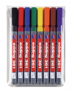 Marker za belu tablu E-361 1mm set 1/8 sortirano Edding