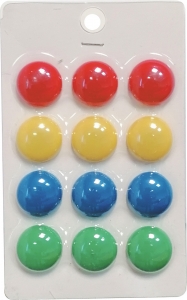 Magneti za tablu okrugli 20mm, 1/12 sortirano O+CO