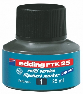 Refil za flipchart markere E-FTK 25, 25ml crna Edding