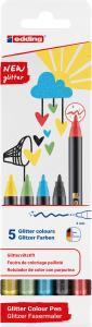 Flomasteri E-1200 1-3mm glitter , set 1/5 standardne boje sortirano Edding